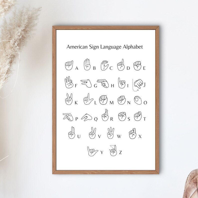 ASL Alphabet Poster, American Sign Language Poster, Printable ASL ...