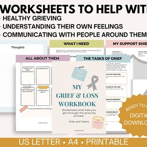 Grief Mental Health Worksheet, Healing Tool for Coping With Loss, Self ...