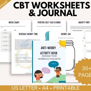 Anxiety Therapy Workbook Printable Worksheets for Panic Worry and ...