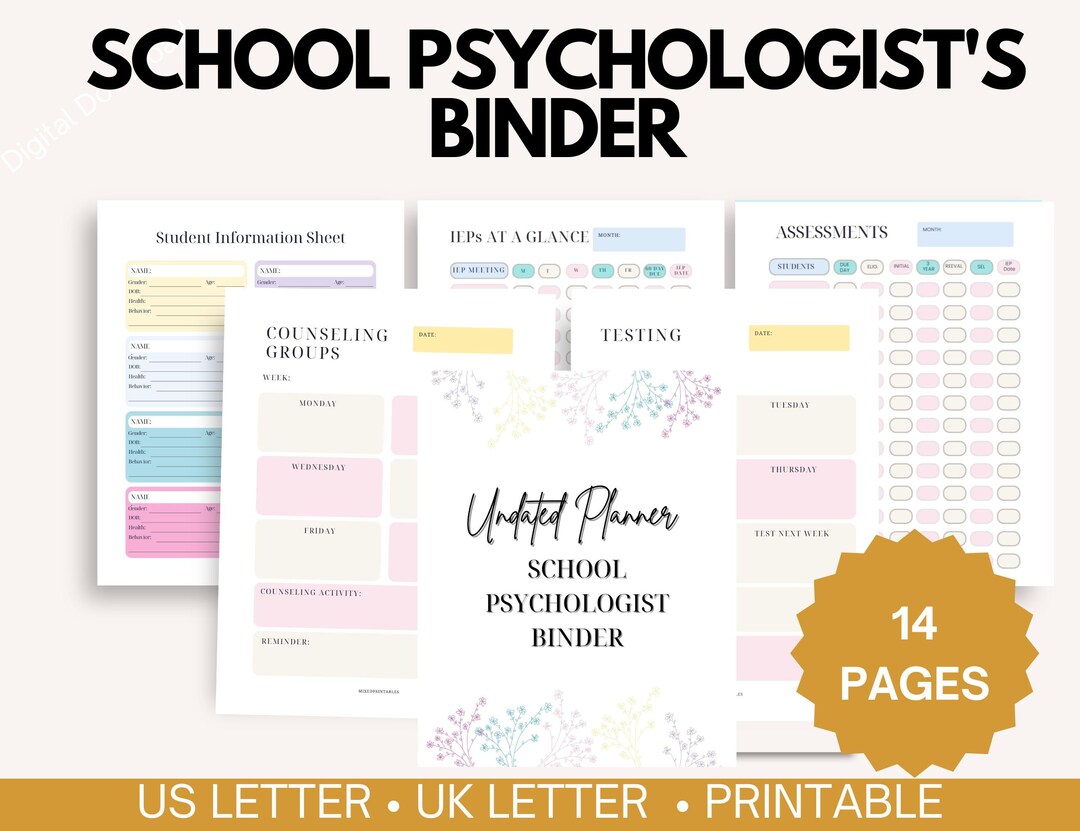 School Psychologist's Binder, Psychologist Planner,counselor,therapist ...
