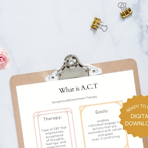 Acceptance and Commitment Therapy Worksheets, ACT Worksheets, ACT ...