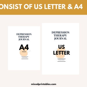 Depression Therapy Journal Printable | Mental Health Workbook | Self ...