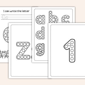 Kids Coloring Page, Dot Marker Coloring Pages, A-Z Dot Marker Coloring ...