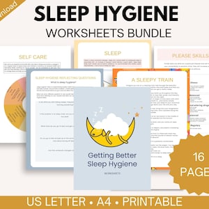 Sleep Hygiene Worksheets, Sleep Journal, Sleep Habits, Nightmare ...