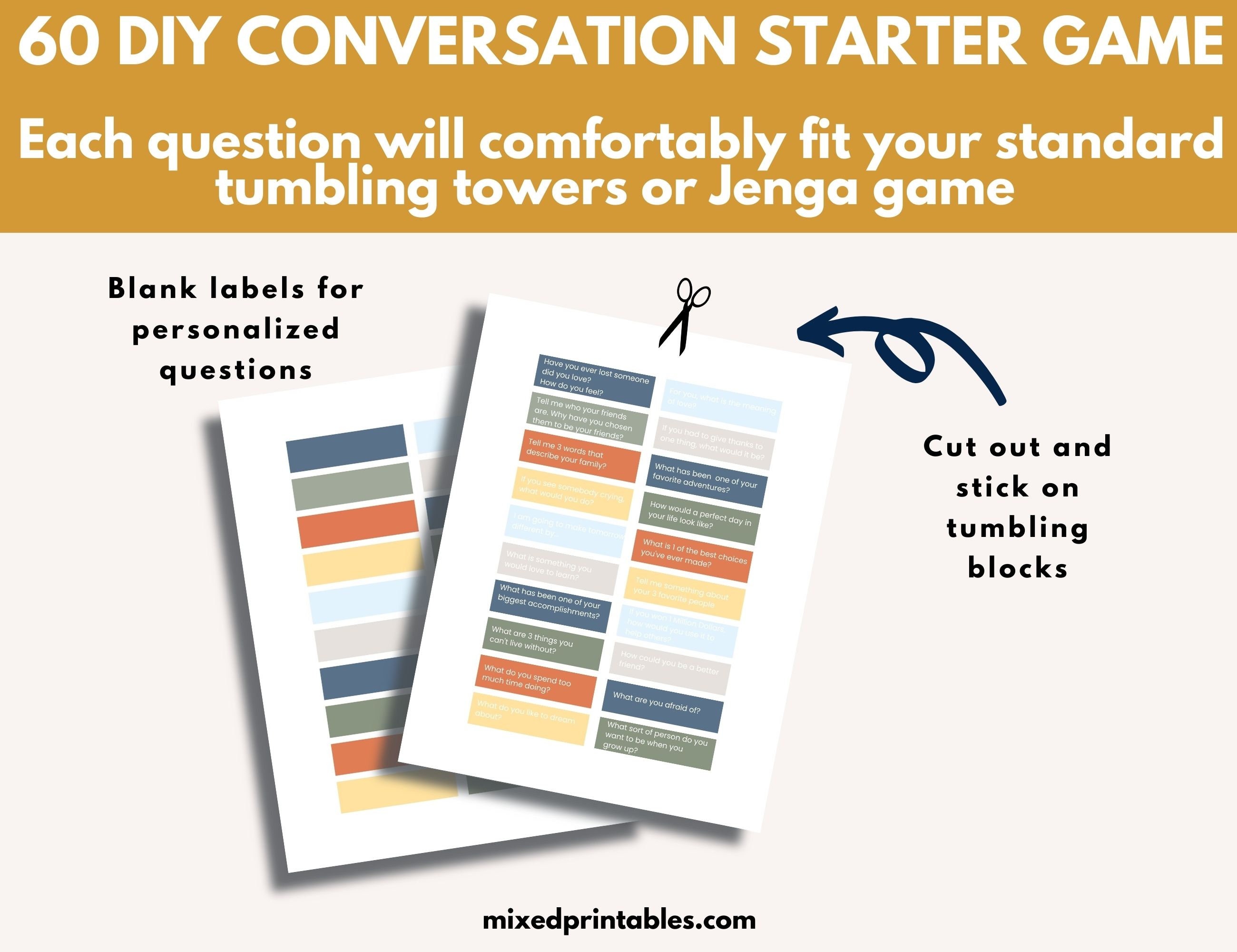 Jenga Conversation Starter Cards, Social Anxiety, Social Psychology ...
