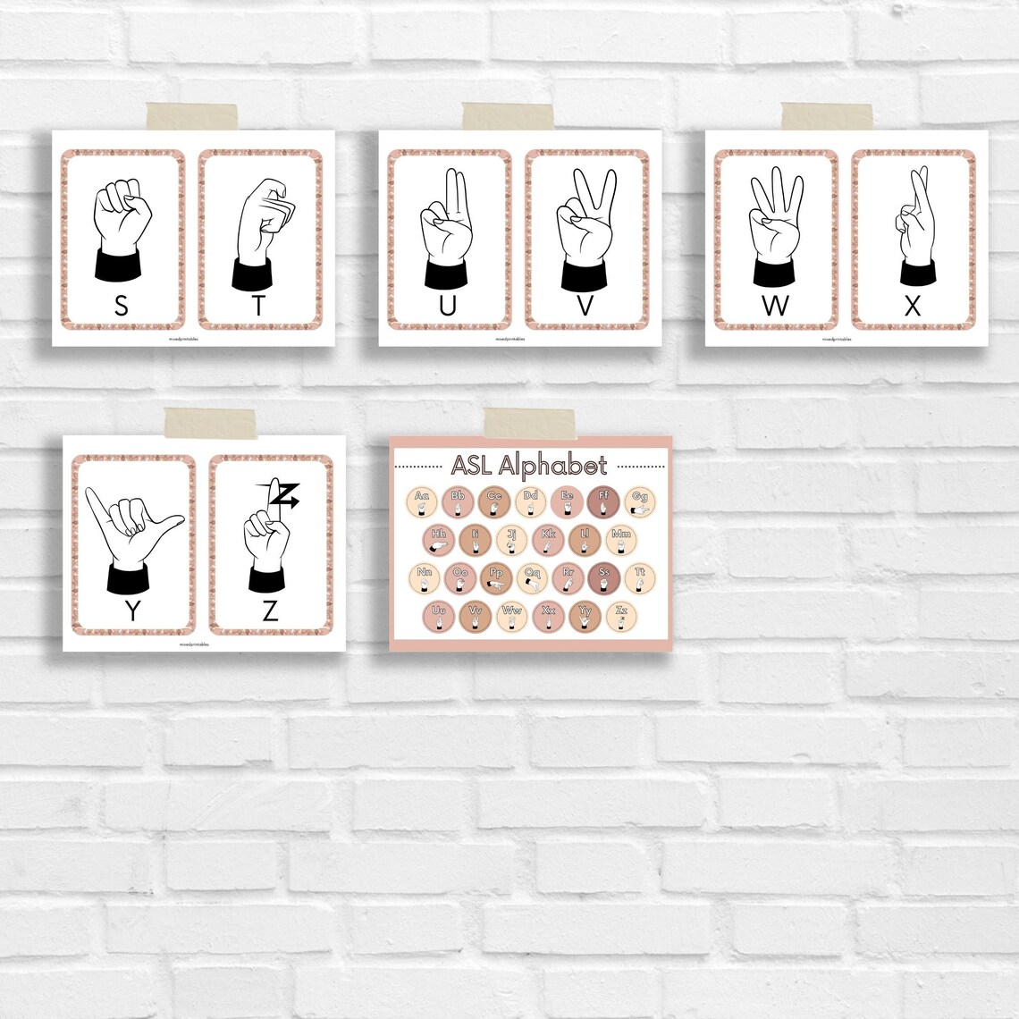 ASL Alphabet Printable, American Sign Language Alphabet ASL Flashcards ...
