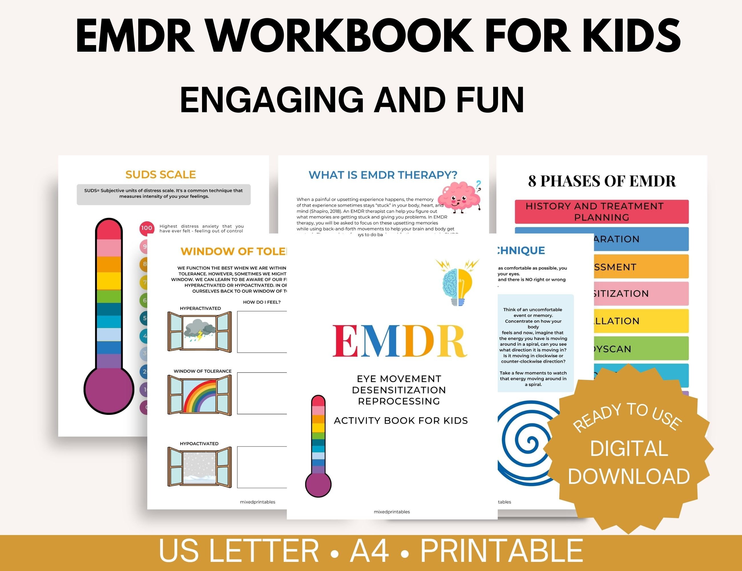 EMDR Workbook for Kids, Therapy Worksheets, EMDR Resources, EMDR ...