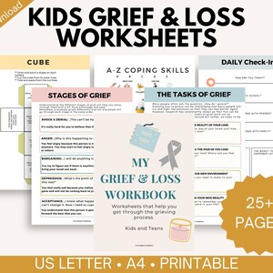 Grief Mental Health Worksheet, Healing Tool for Coping With Loss, Self ...