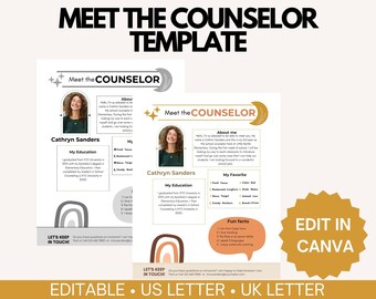 Meet the Counselor: Canva Template (instant Download) (editable) - Etsy