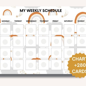 Boho Montessori Daily Routine Cards - 280 Printable Visual Schedules ...