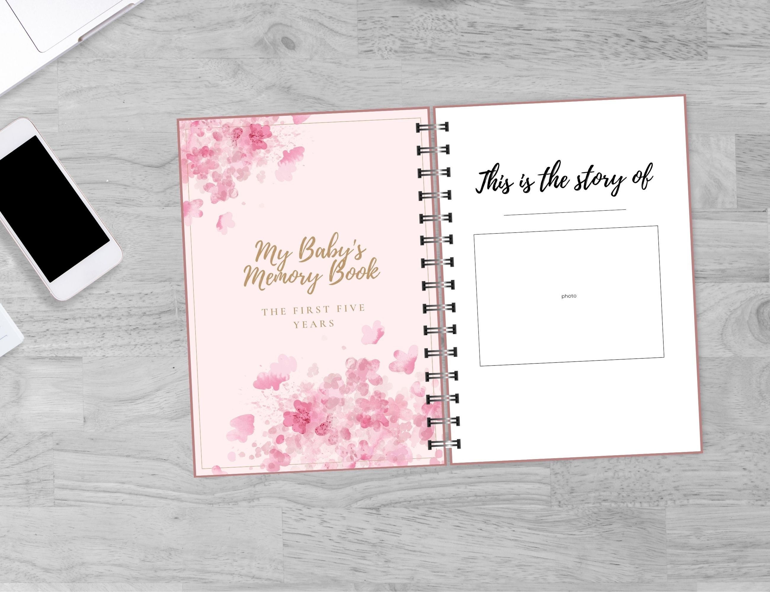 Baby Milestone Memory Book Template, Baby First Year Scrapbook ...