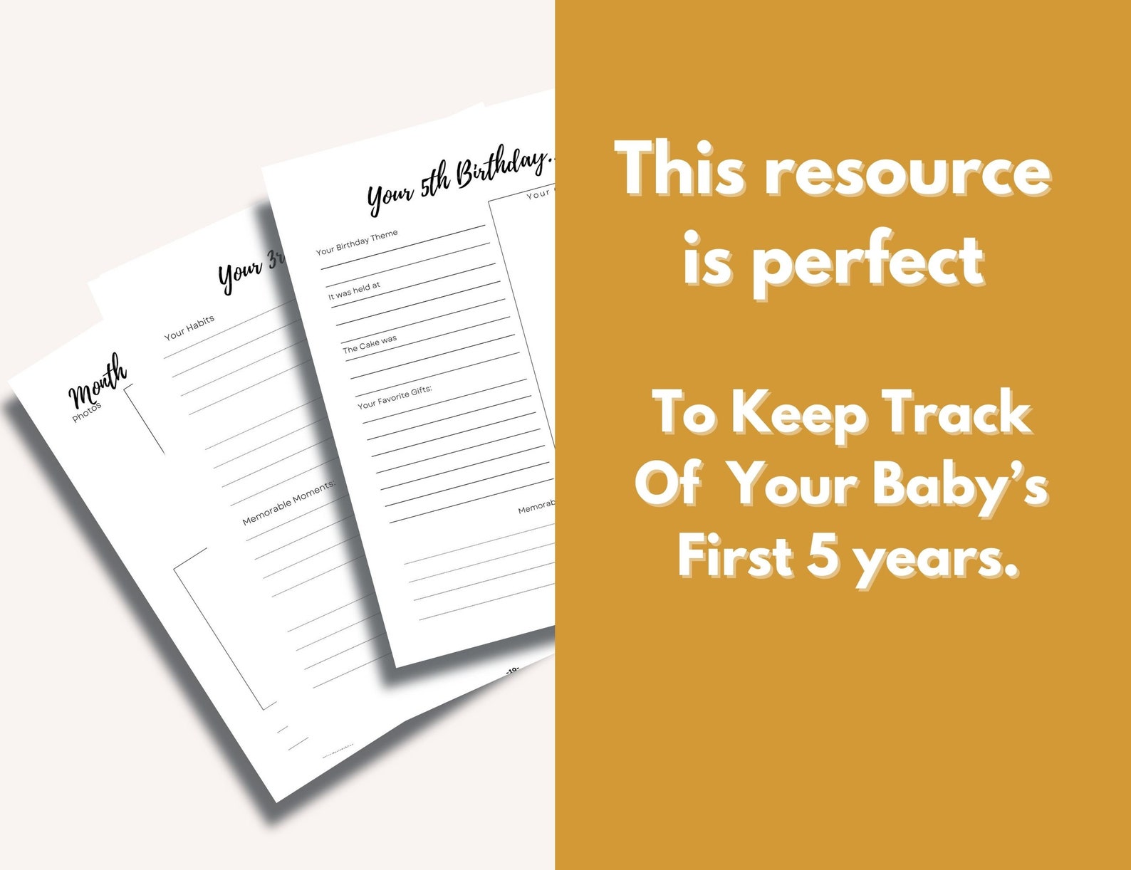 Baby Milestone Memory Book Template, Baby First Year Scrapbook ...