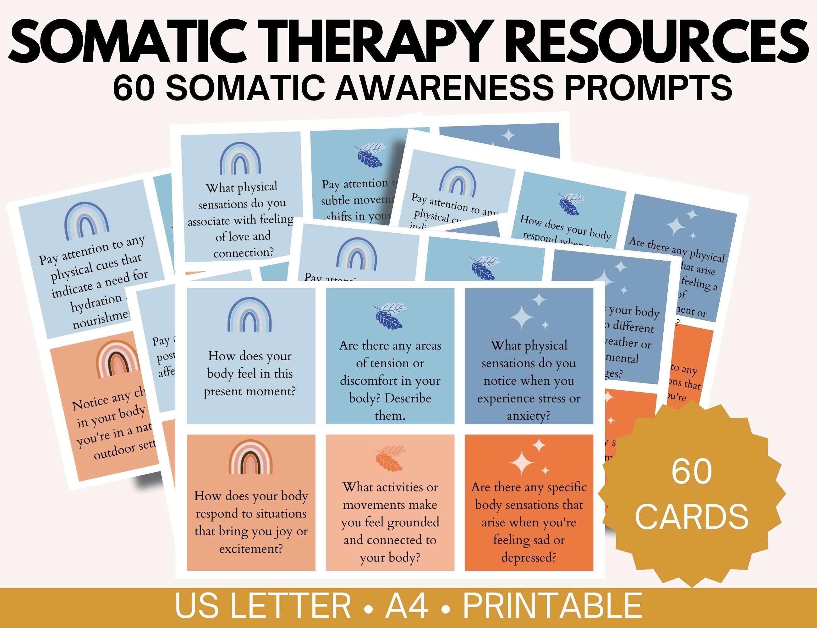 Somatic Therapy Coping Skill Cards, Nervous System Regulation Polyvagal ...