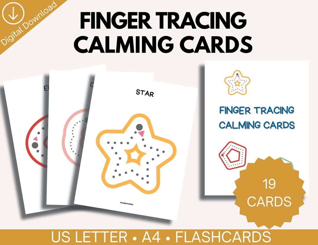 Finger-tracing Mindfulness Breathing Cards for Kids Calming - Etsy
