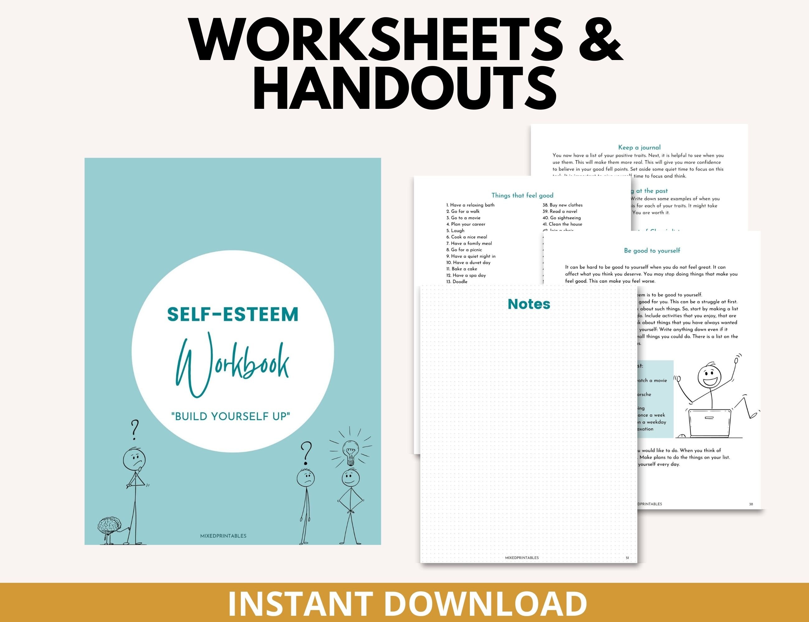 Self Confidence Planner, Self Esteem Workbook, Self-care Prompts,teen ...