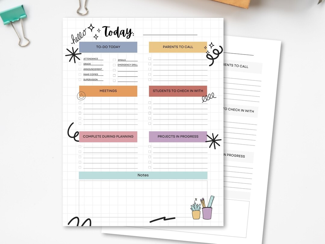 Printable Teacher Notepad Organization Teacher Life - Etsy