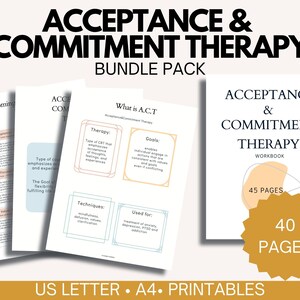 Acceptance and Commitment Therapy Worksheets, ACT Worksheets, ACT ...