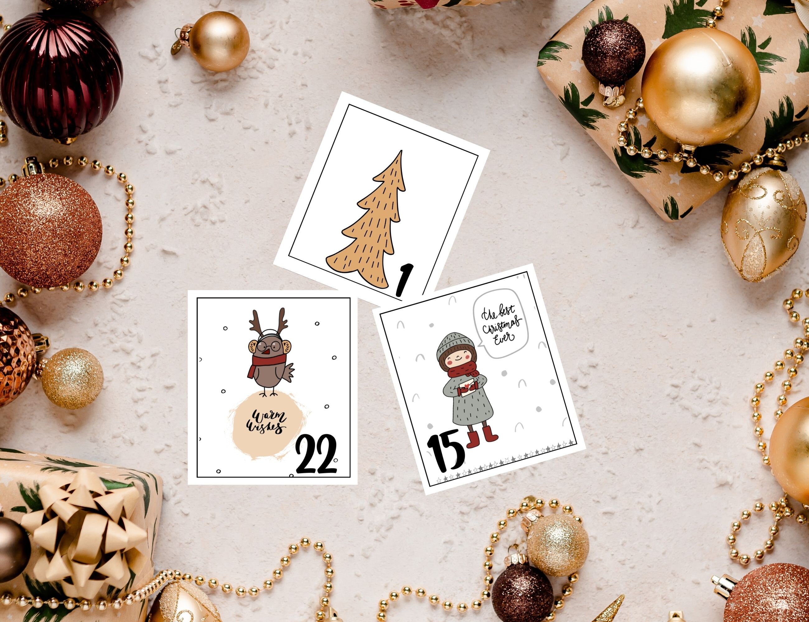 Printable Advent Calendar Numbers, Create Your Own Christmas Countdown ...