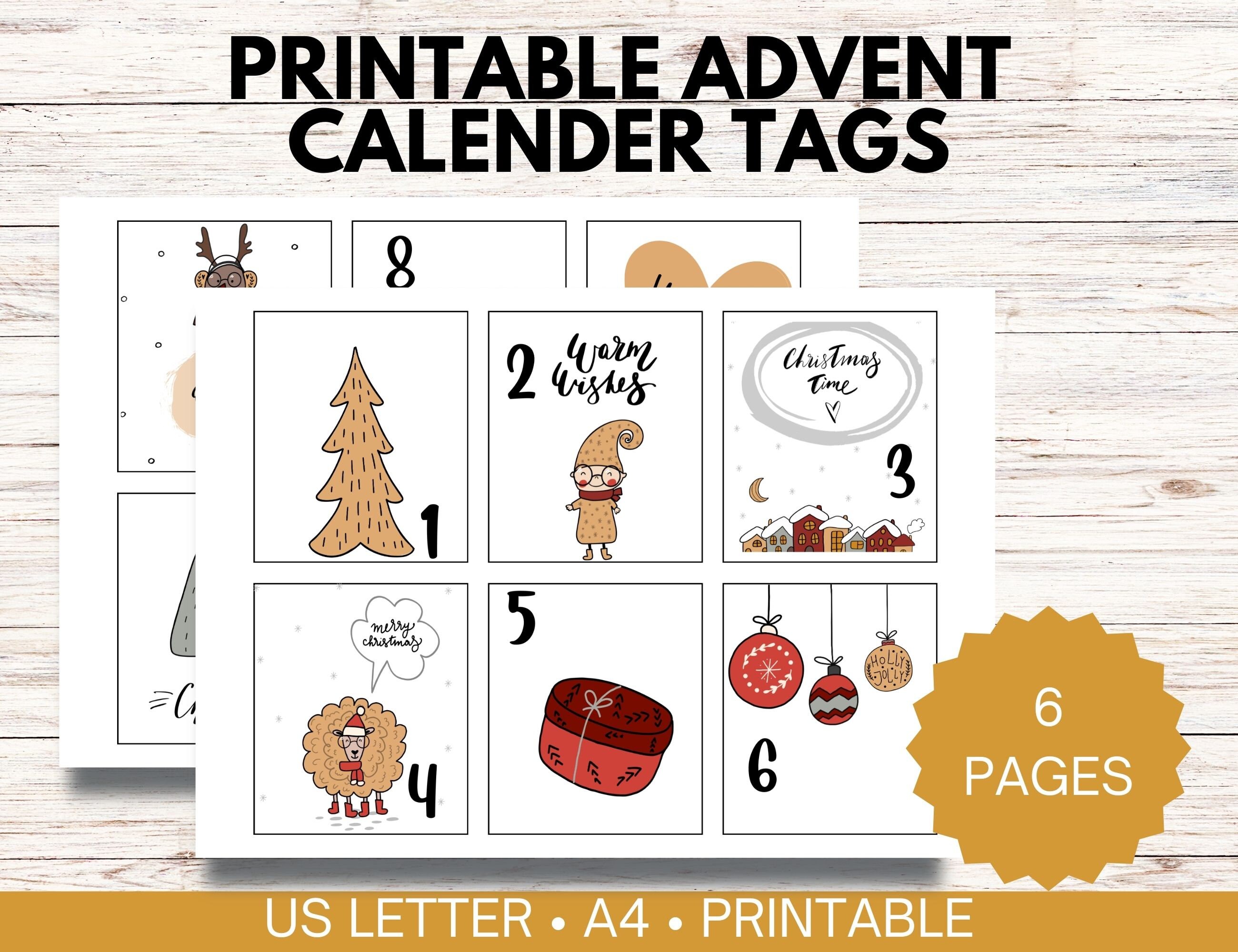 Printable Advent Calendar Numbers, Create Your Own Christmas Countdown ...