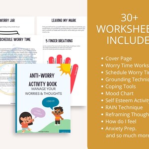 Anxiety Therapy Workbook Printable Worksheets for Panic Worry and ...