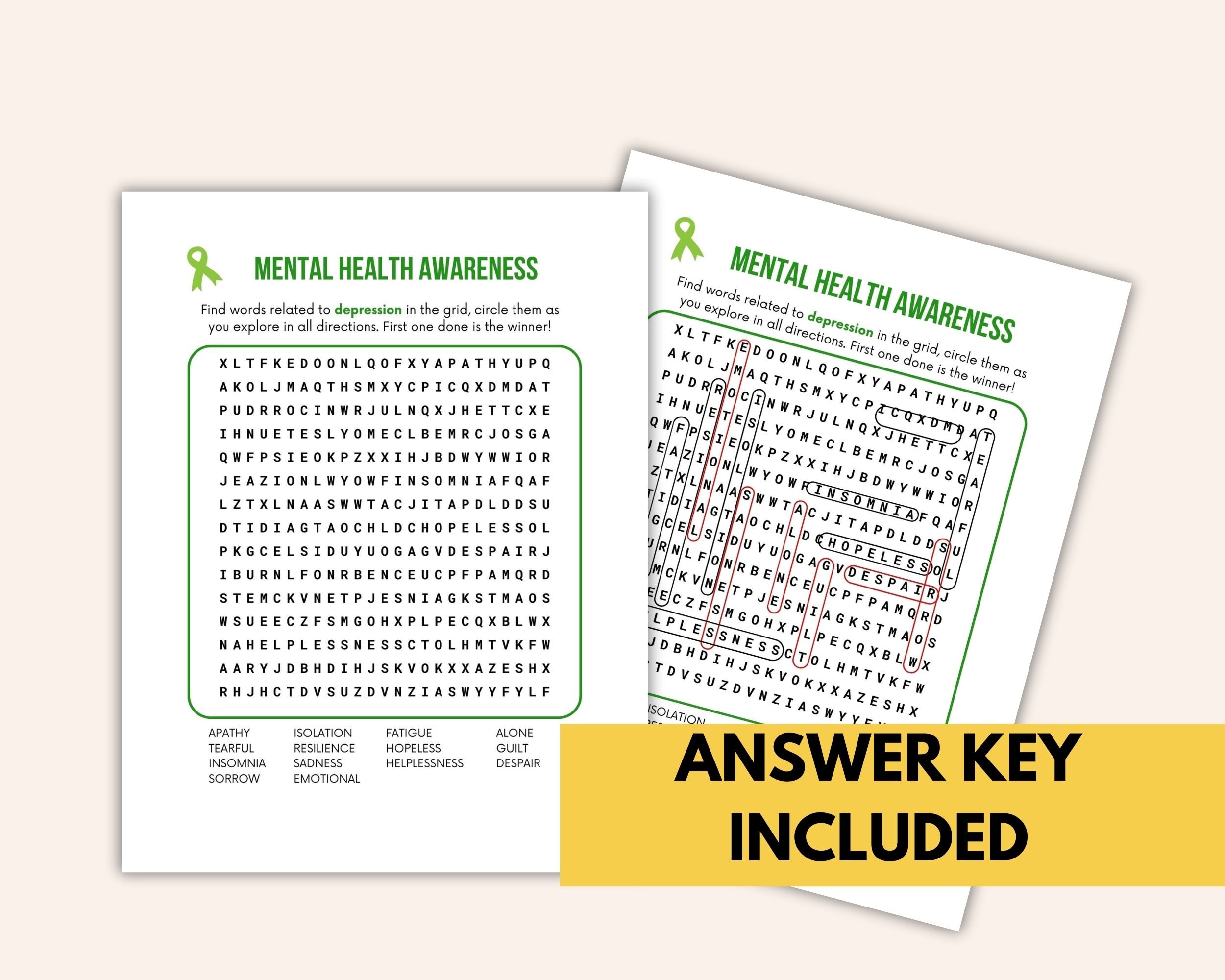 Mental Health Awareness Worksheets, Therapy Worksheets Bundle, Mental ...