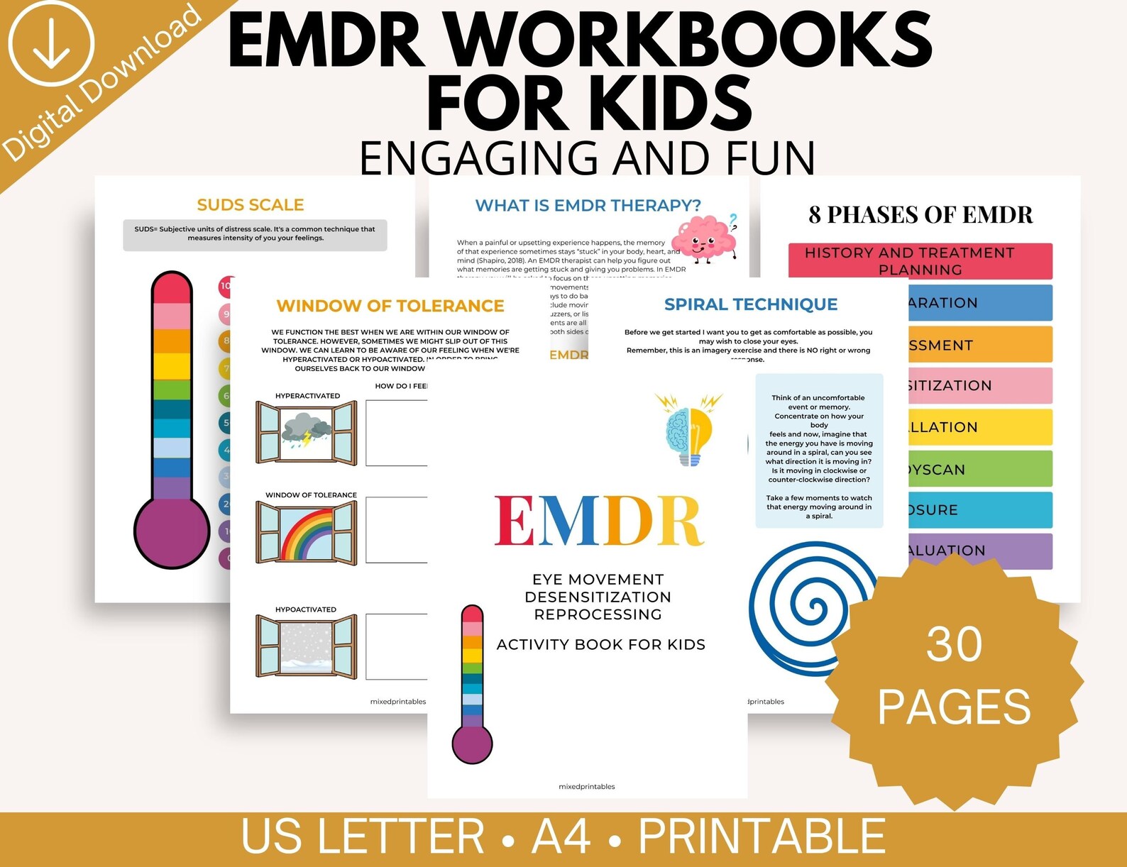 EMDR Workbook for Kids: Trauma Therapy Worksheets (PDF) - Etsy