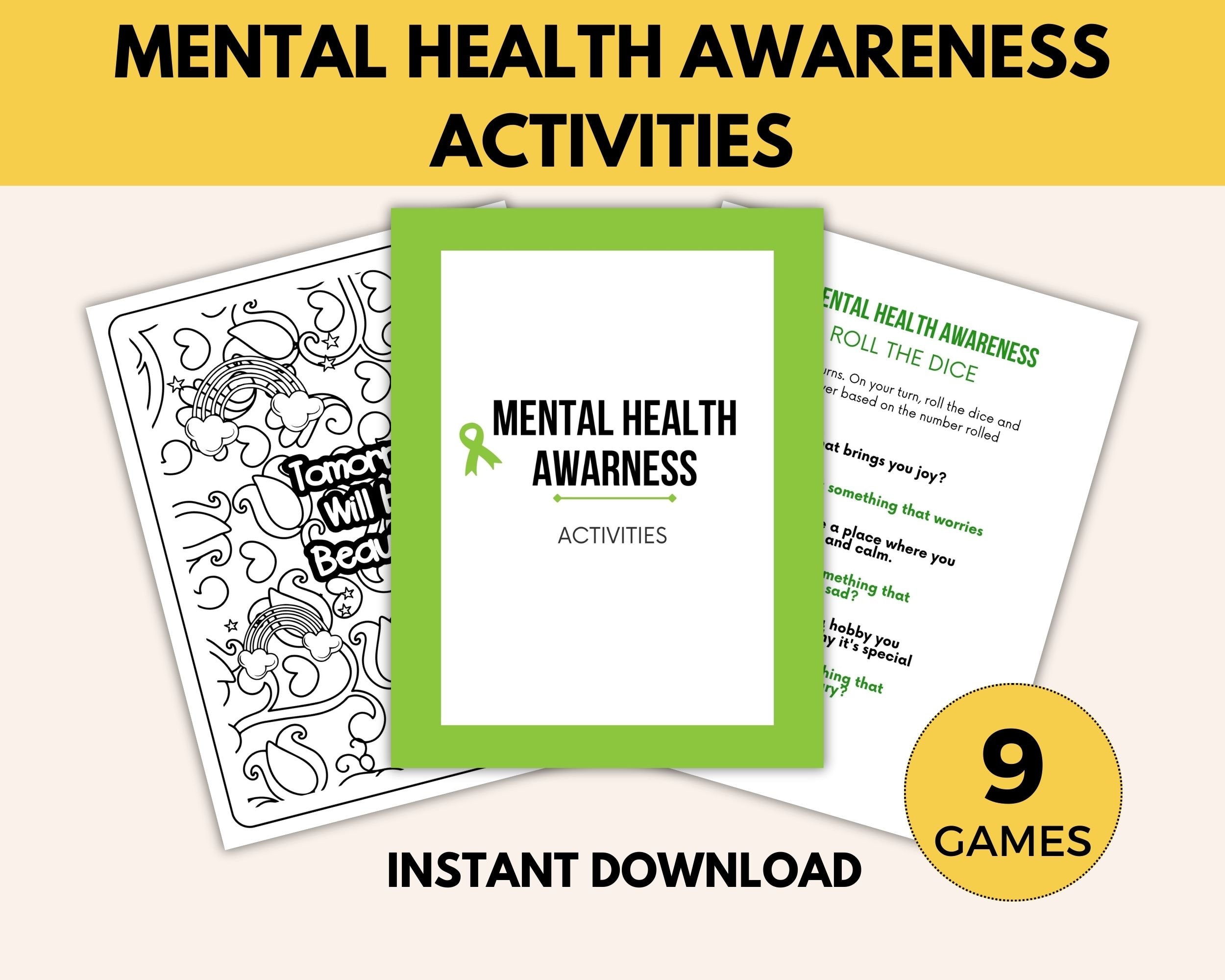 Mental Health Awareness Worksheets, Therapy Worksheets Bundle, Mental ...