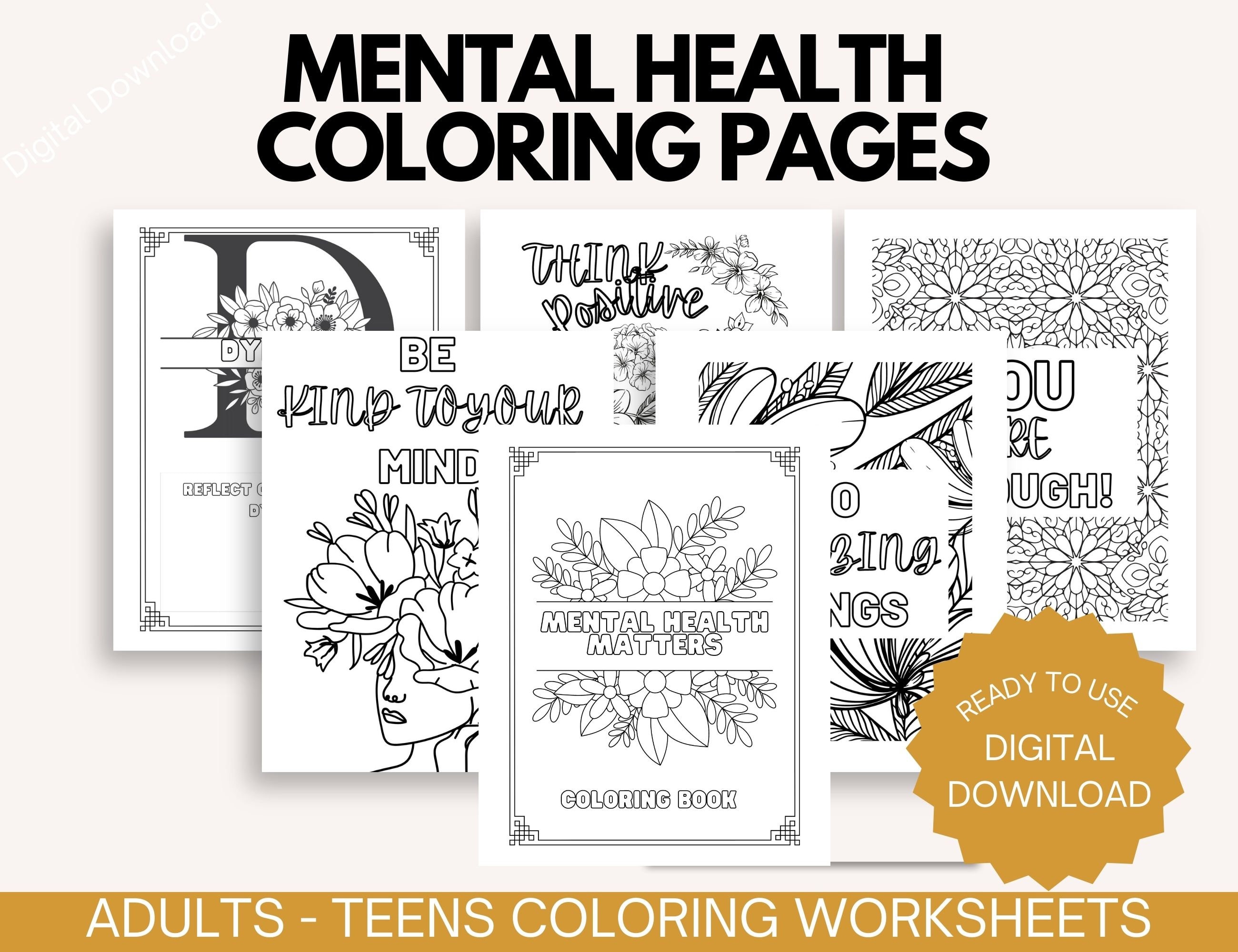 50 Adult Coloring Pages for Mental Health and Relaxation Printable ...