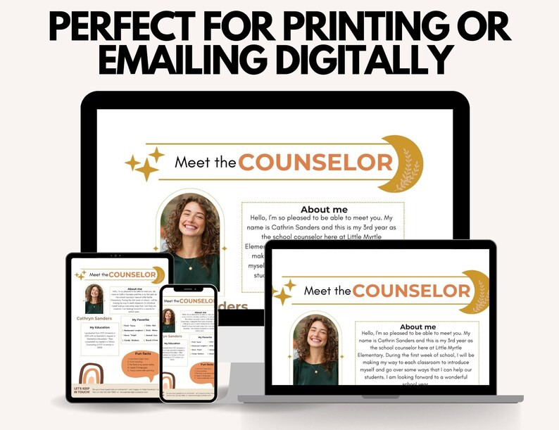 Editable Meet the Counselor Template | Canva School Counseling Resource ...