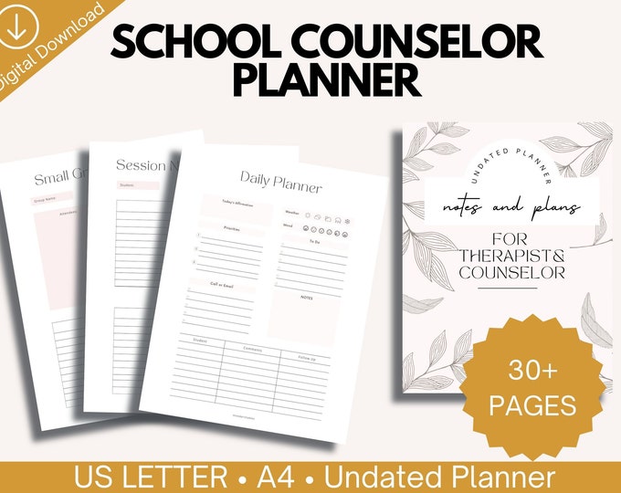 School Counselor Notes Template, Printable and Fillable, School ...