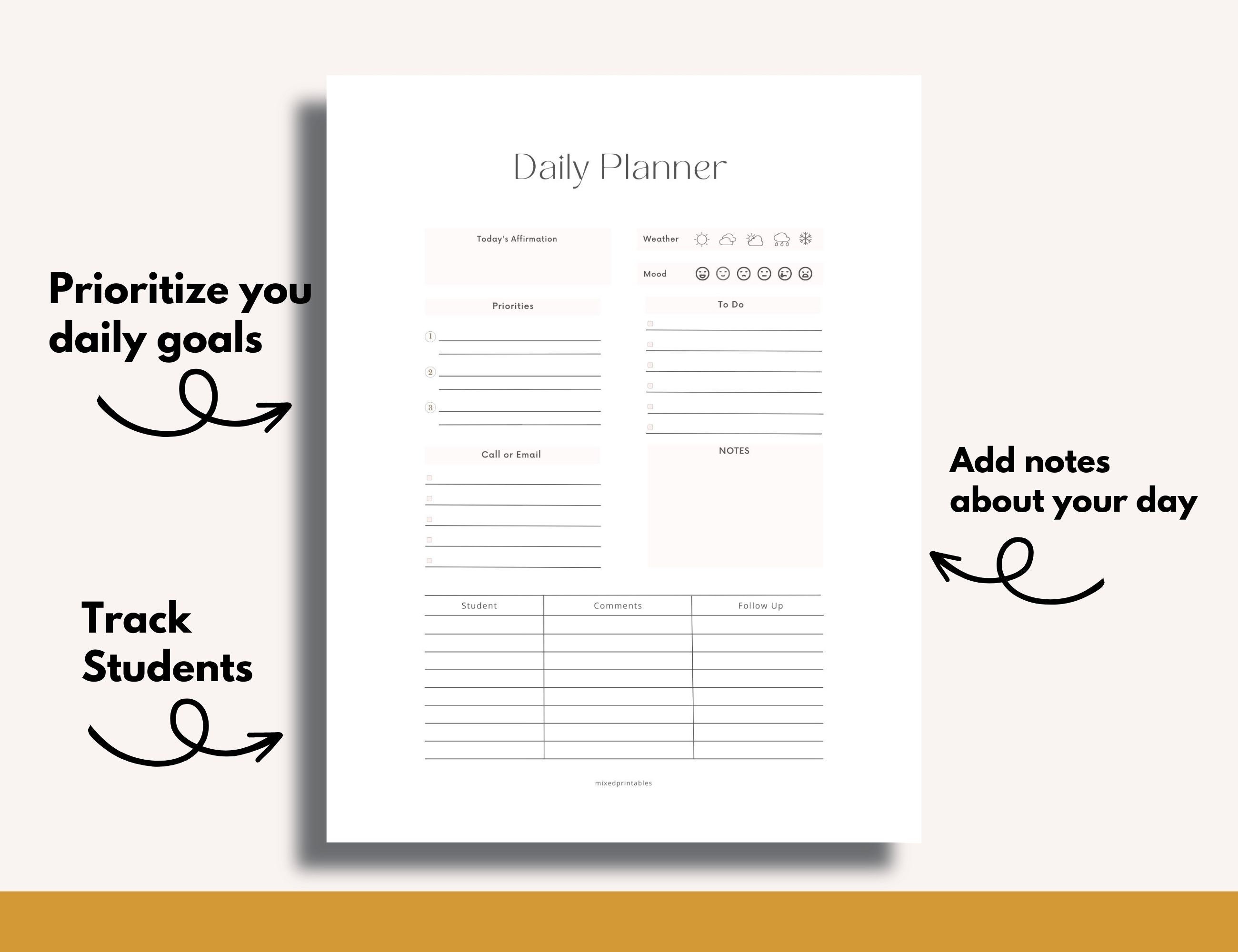 School Counselor Planner Printable | Session Notes & Caseload Tracker ...