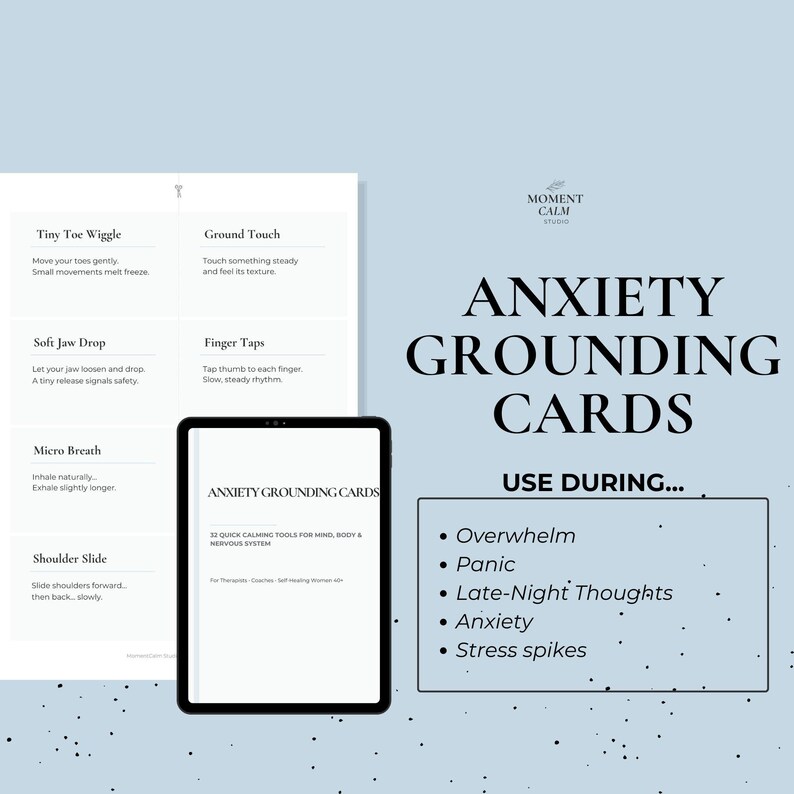Anxiety Relief Cards Printable | Grounding Techniques & Coping Skills ...
