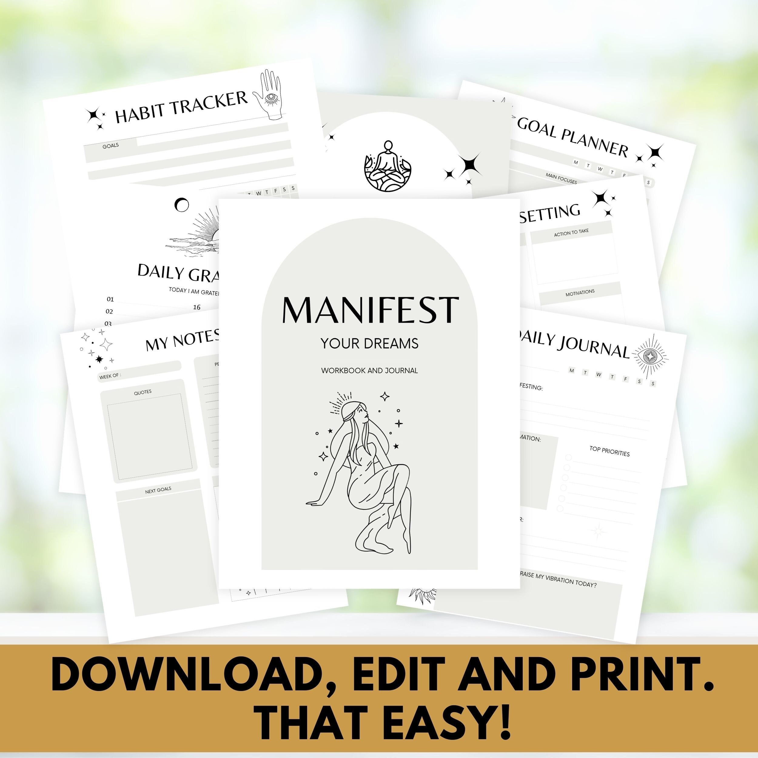 Printable Manifestation Journal Printable Manifestation Workbook, Law ...