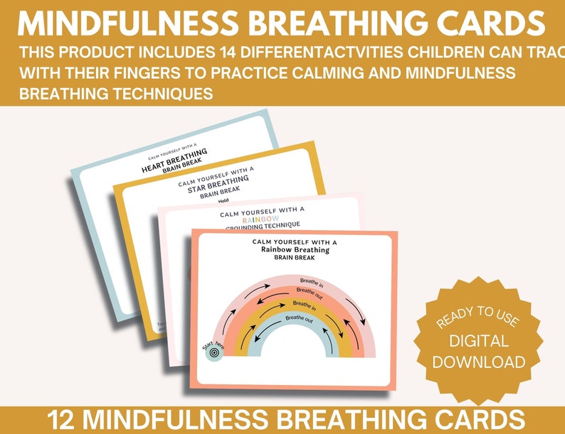 Mindfulness Breathing Exercises Activities for Kids Breathing - Etsy