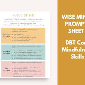 DBT Wise Mind Worksheet PDF | States of Mind Printable | Emotional ...