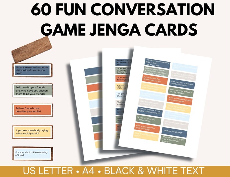 Jenga Conversation Starter Cards, Social Anxiety, Social Psychology ...