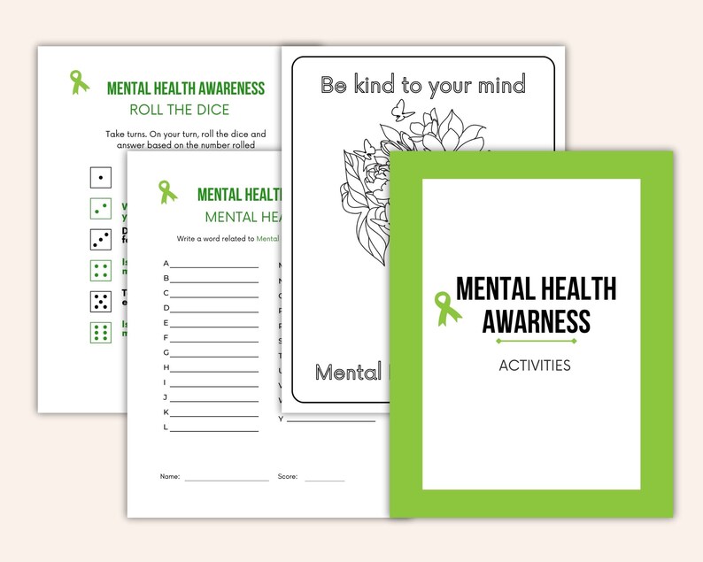 Mental Health Awareness Worksheets, Therapy Worksheets Bundle, Mental ...