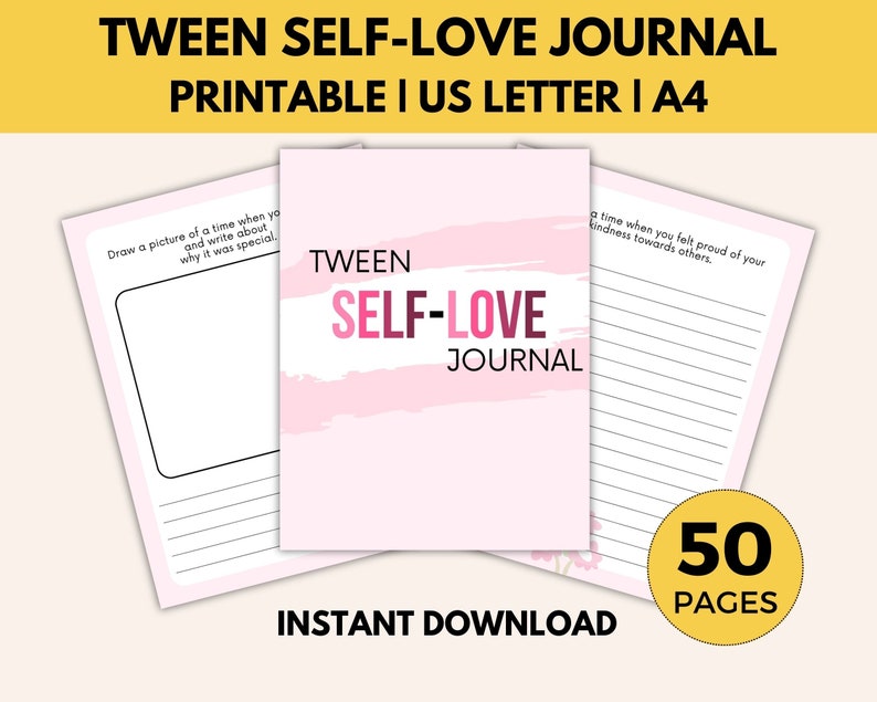 Well Being Tween Journal | Printable Self-care and Therapy Worksheets ...