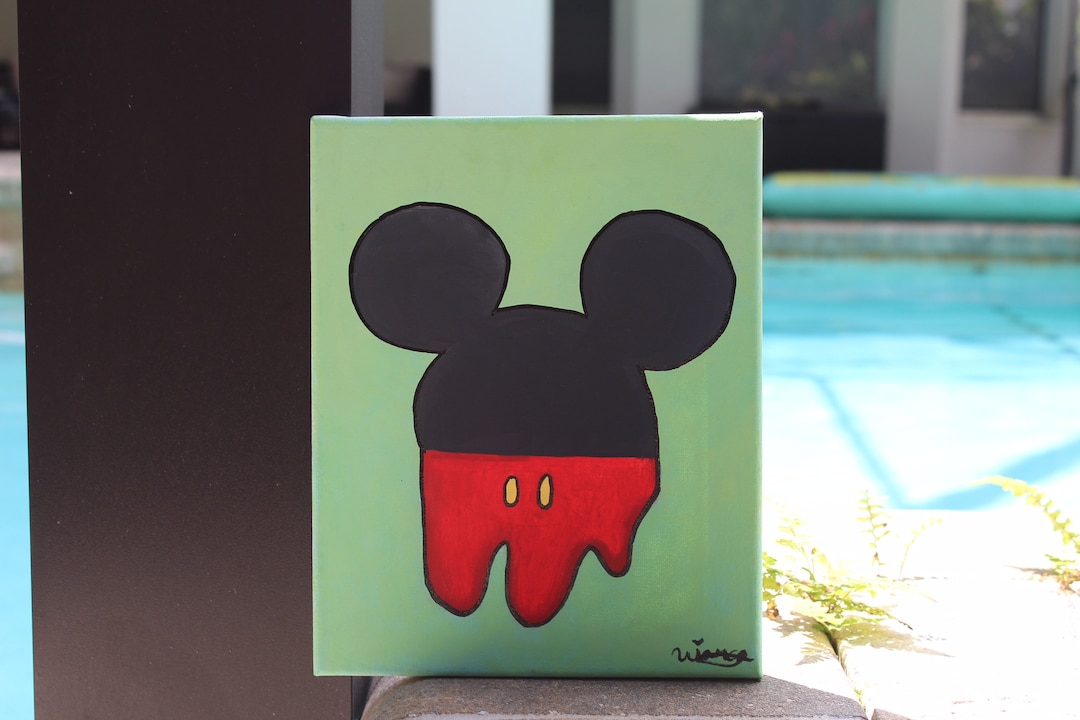 Melting Mickey Face Shape Acrylic Painting - Etsy