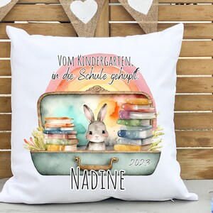 Kissen zur Einschulung Personalisiert mit Namen Schulkind 2023 HASE & REGENBOGEN - Etsy.de