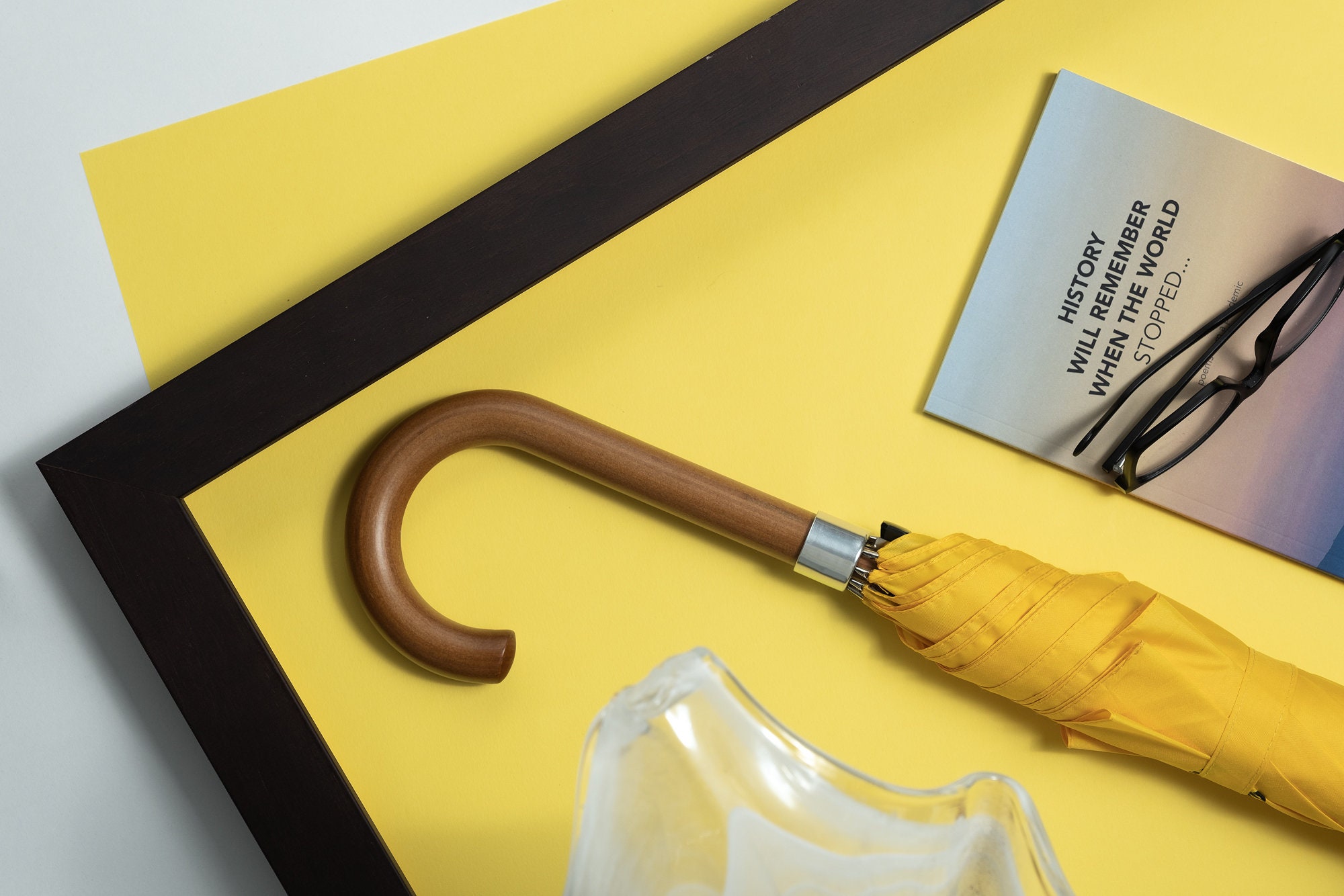 Large Crook / Curve J Handle Umbrella Luxury Real Wood Auto Open Anti ...