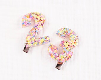 Birthday Age Clip for Girls Number Hair Clip Glitter Clip Gifts for ...