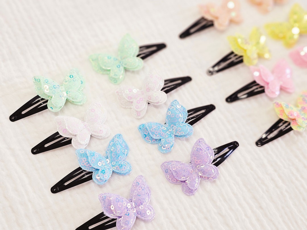 Butterfly Snap Hair Clip | Glitter Butterfly Clip | Snap Clip | Sequin ...