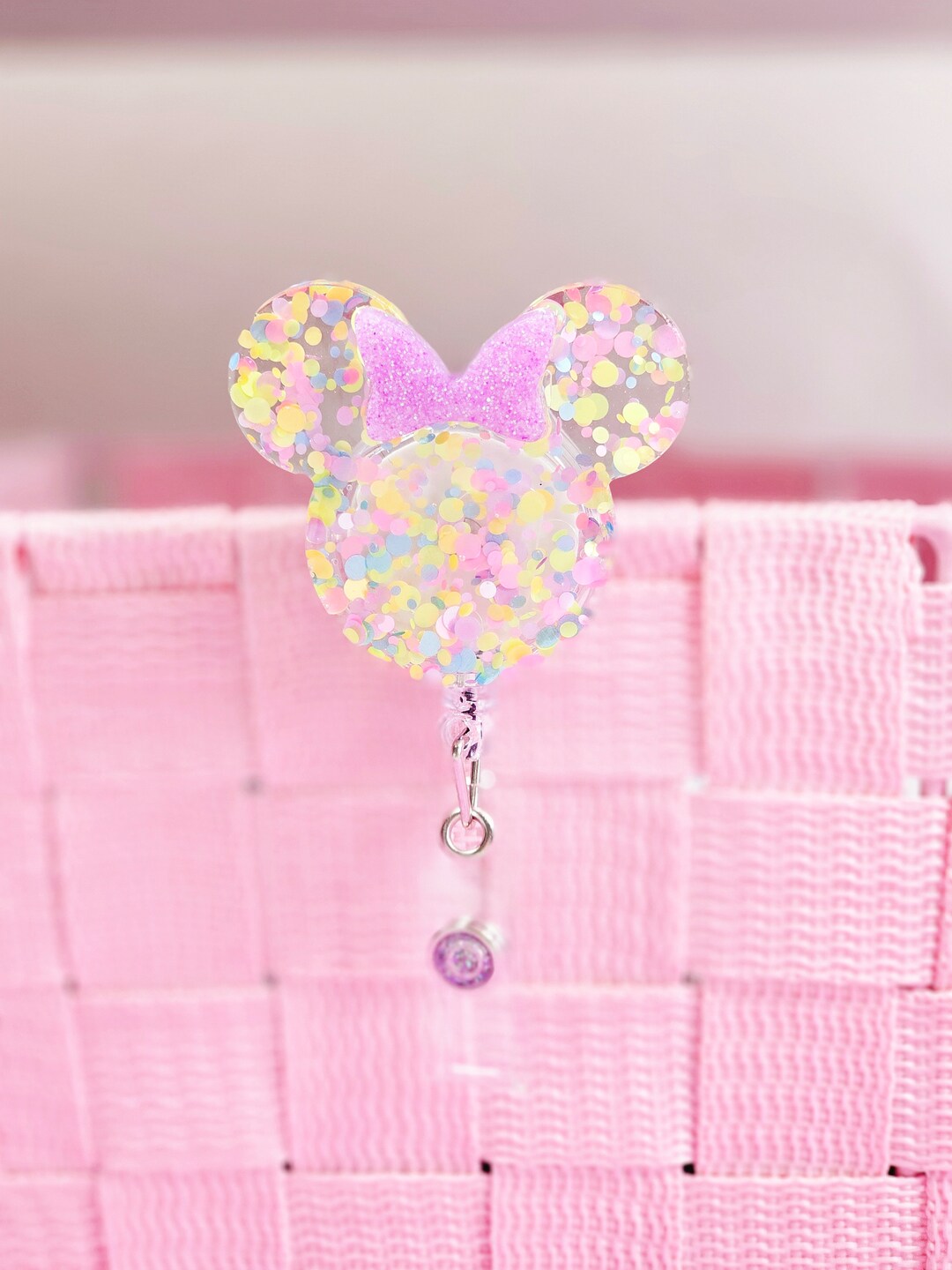 Confetti Mouse Badge Reel Disney Badge Reel Nurse Badge Reel Pink ...