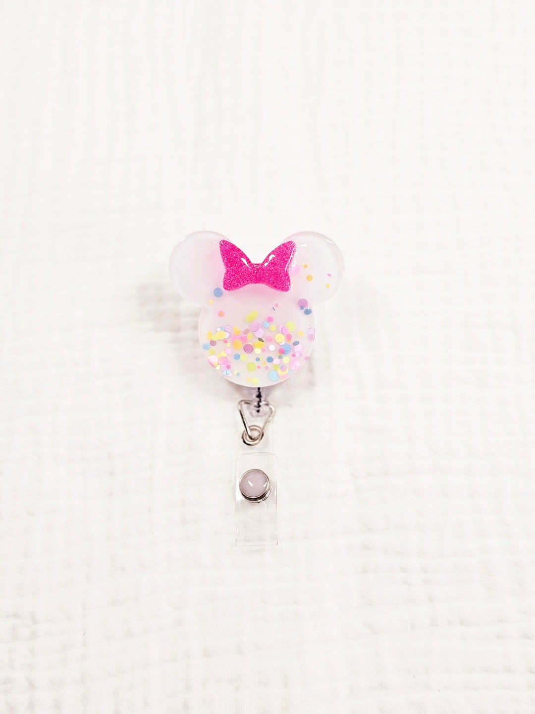 Confetti Mouse Badge Reel Disney Badge Reel Nurse Badge Reel Pink ...