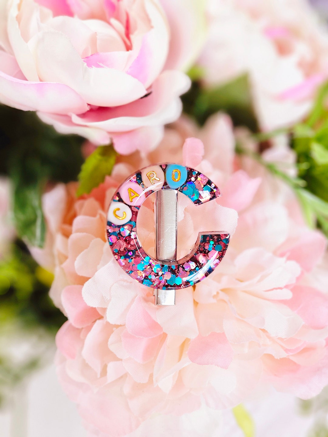 Letter Hair Clip for Girls | Pink Hair Clip | Custom Name Letter ...