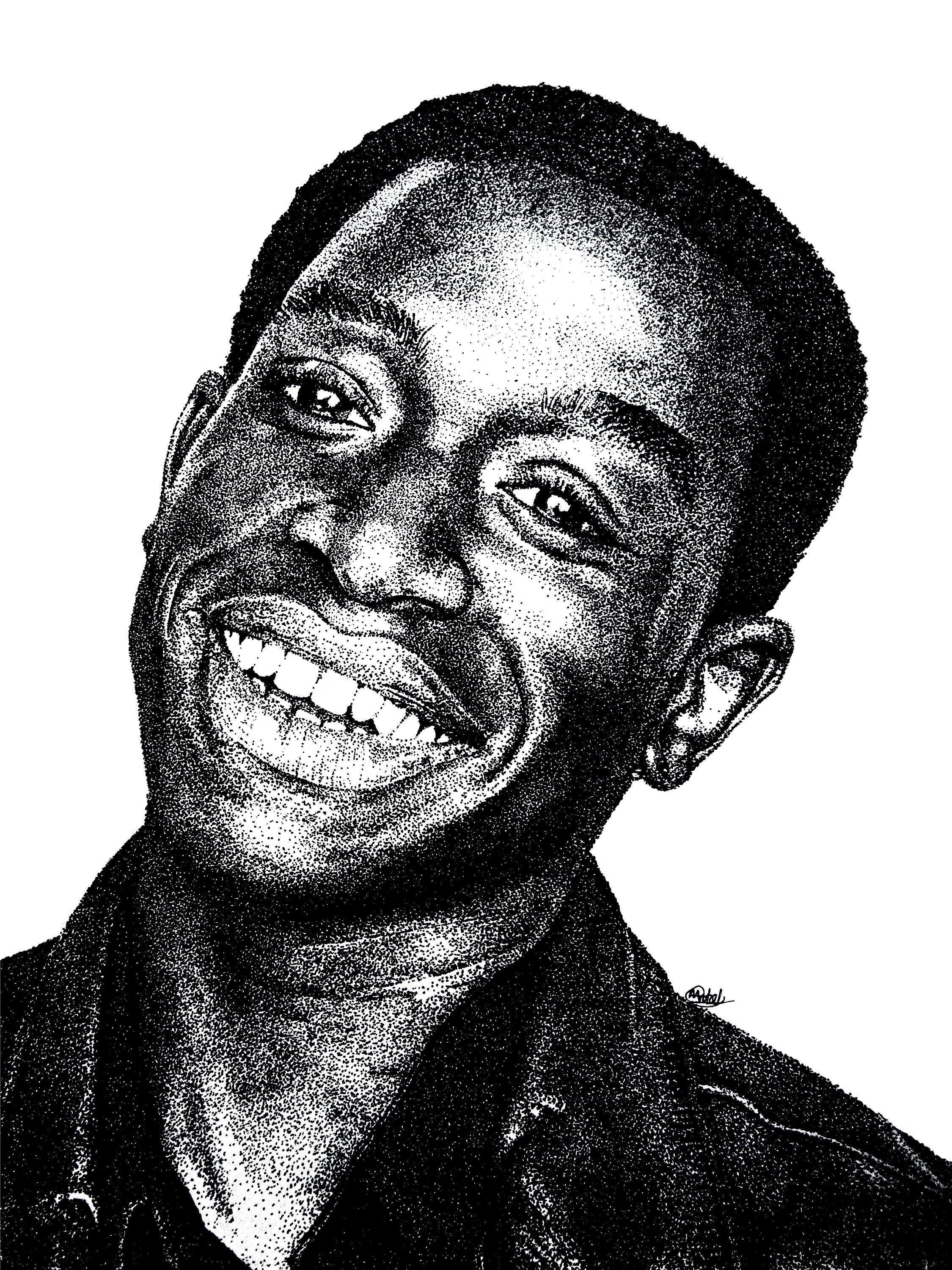 Damson Idris Art Print - Stippling Drawing A4/A3 Available - Etsy