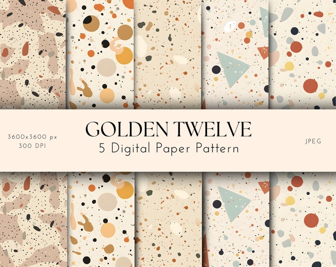 Neutral Terrazzo Digital Paper. Terrazzo Texture. Seamless Terrazzo ...