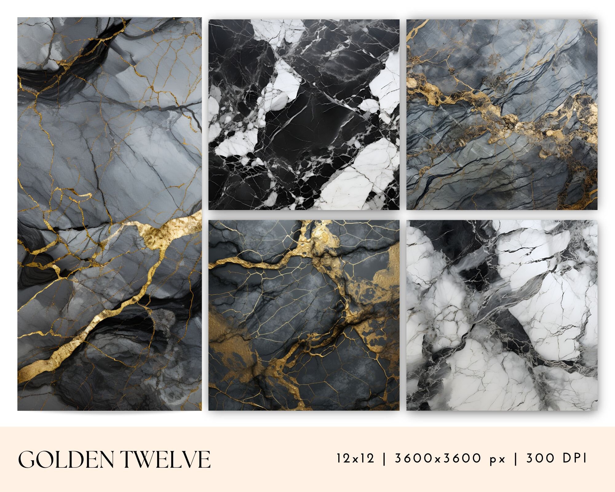 Black Marble Digital Paper. Black and Gold Marble. Marble - Etsy