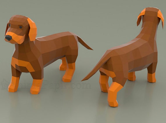 Dachshund Dog Papercraft Dog Dachshund Paper Dog - Etsy